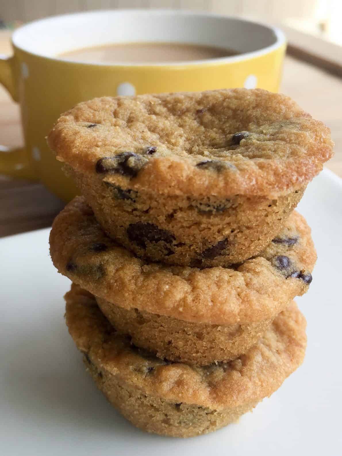 Two Bite Chocolate Chip Cookie Muffins {THM-S, Low Carb, Sugar ﻿Free ...